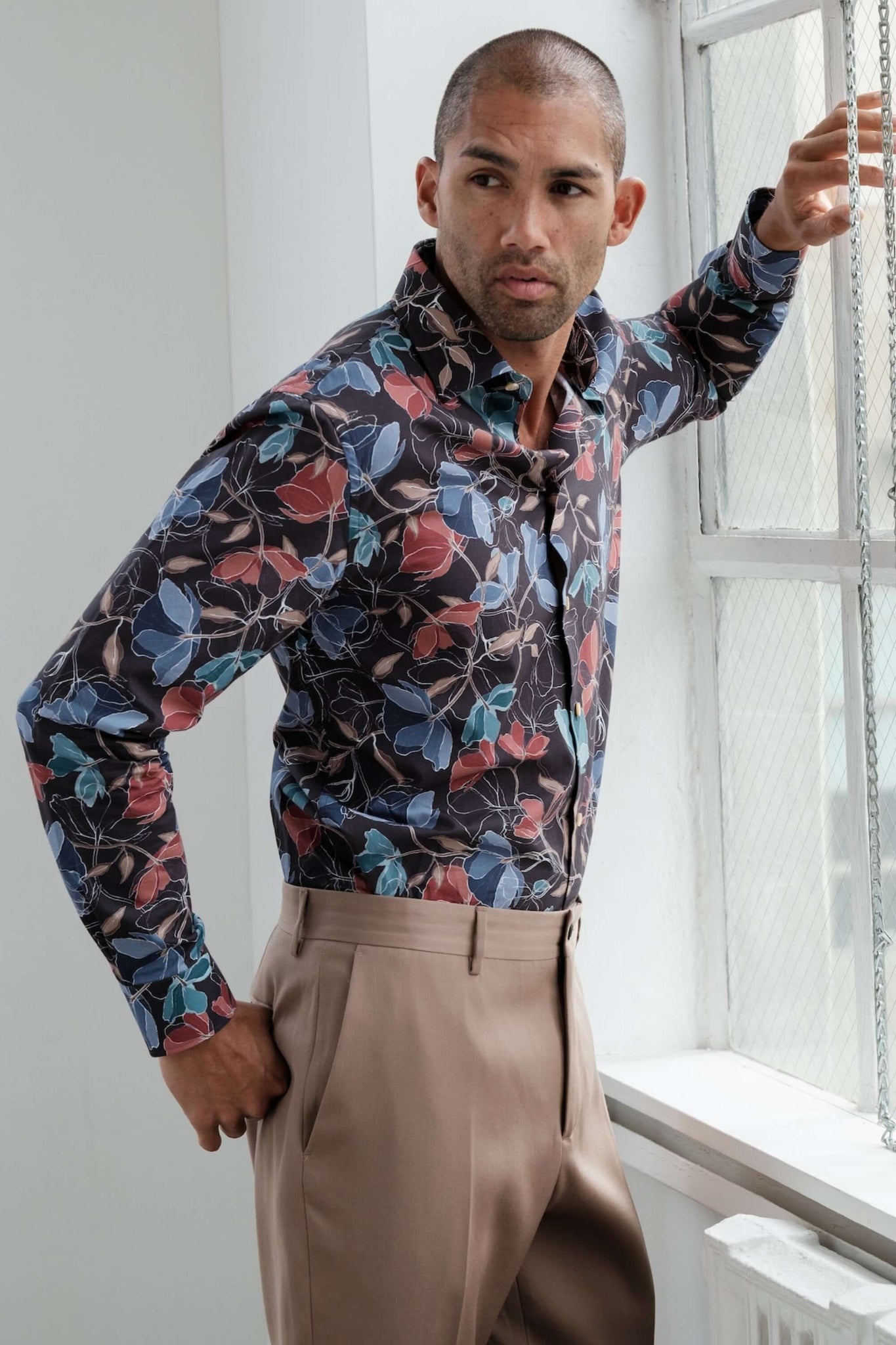 HARRISON PRINT BUTTON DOWN DRESS SHIRT - CASUAL /FORMAL EVENT ...